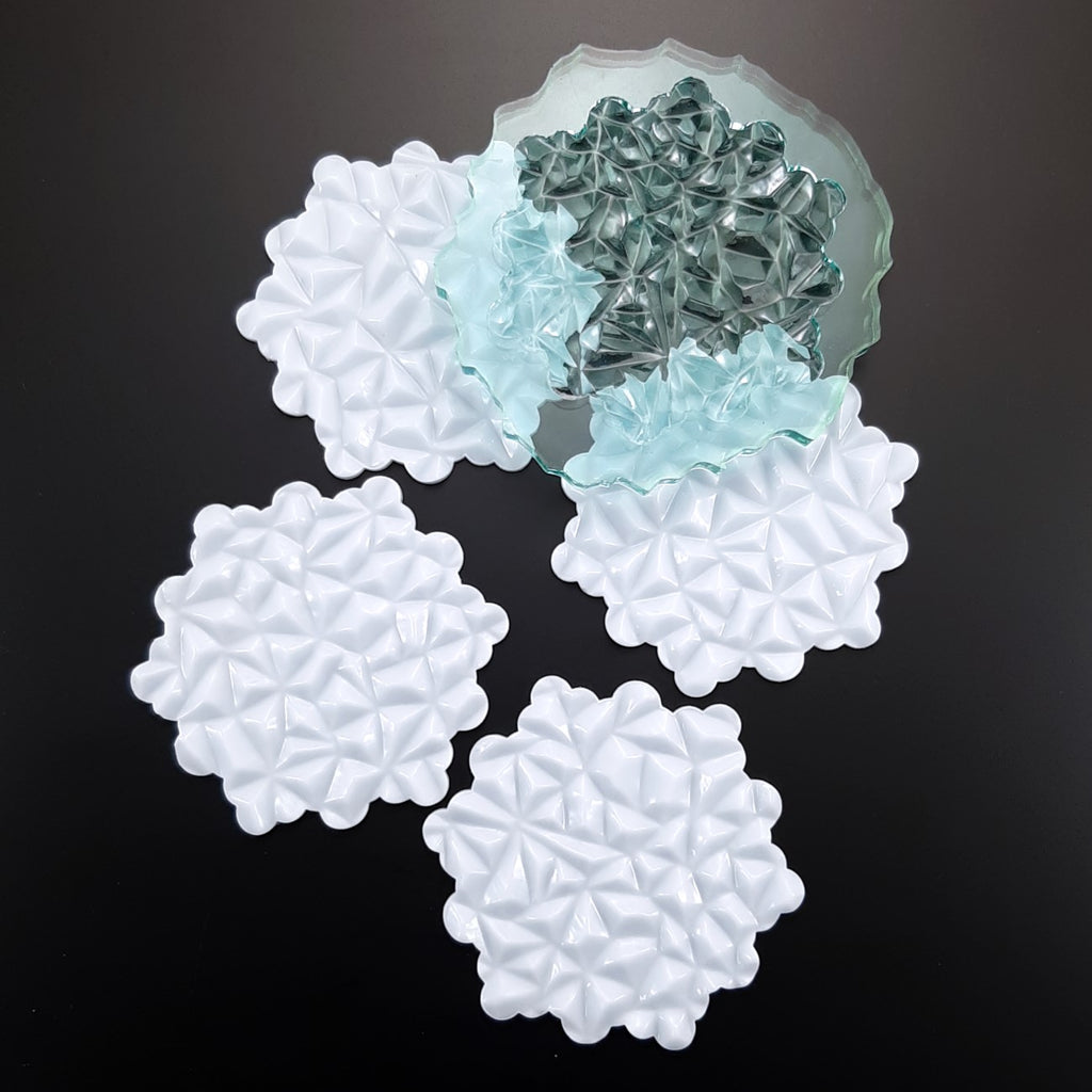 Crushed Ice 'Snowflake' Inlay molds - 4x (10 cm - 4") | Molds and Shapes